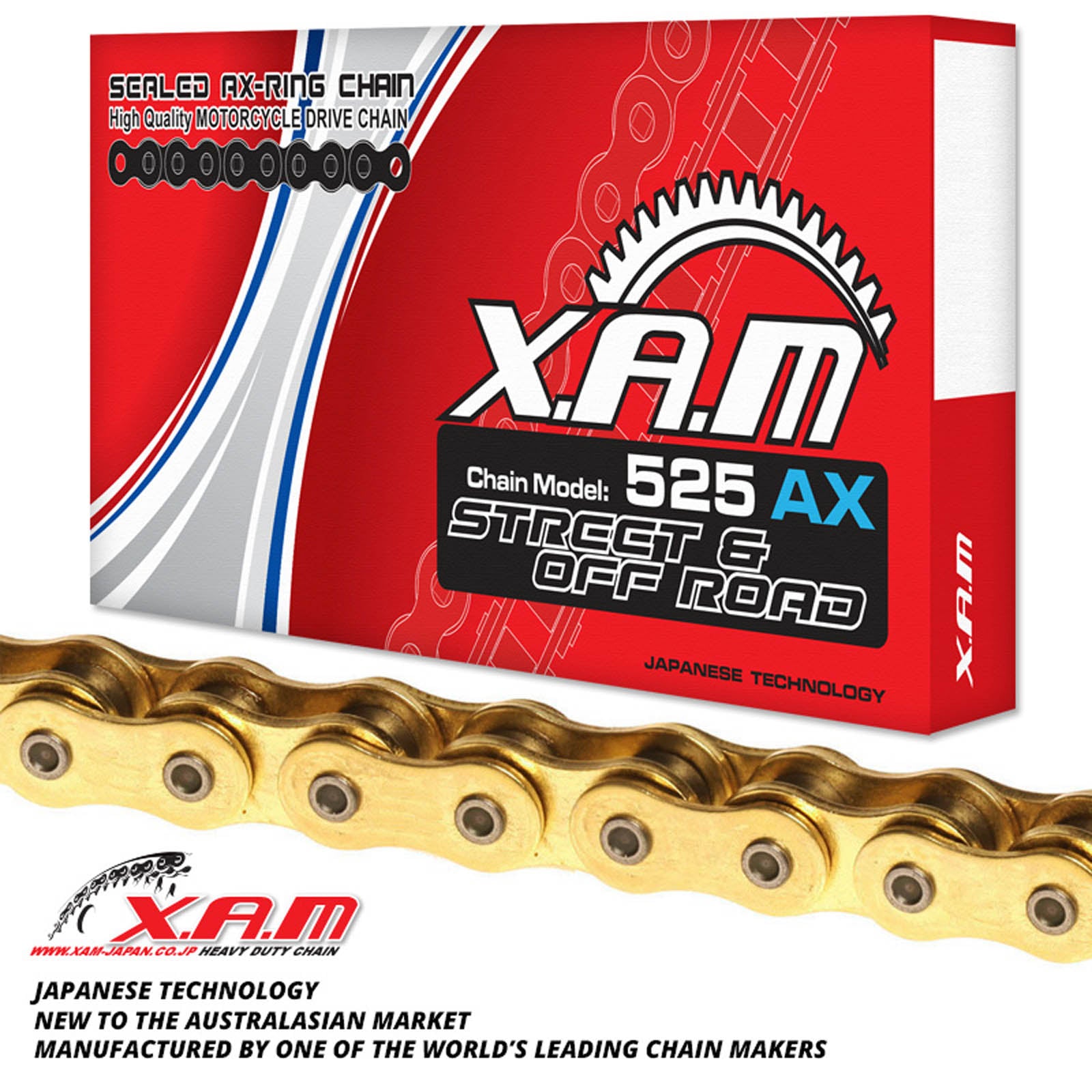 XAM 525AX X-Ring Chain - Gold / Gold (124L), with Rivet Link – Cully's ...